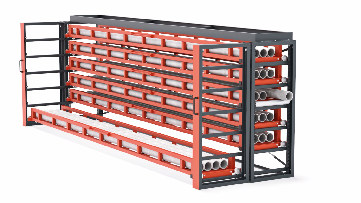 Cassette Drawer Rack offers storage space for long steel profiles