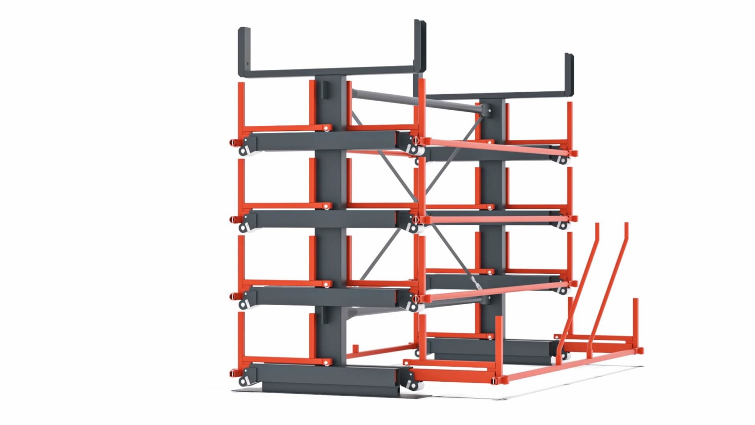 Long material storage from Bartels, steel bar storage, remnants