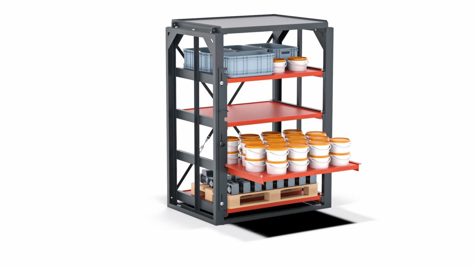 Storage of heavy loads from Bartels, heavy-duty drawer rack