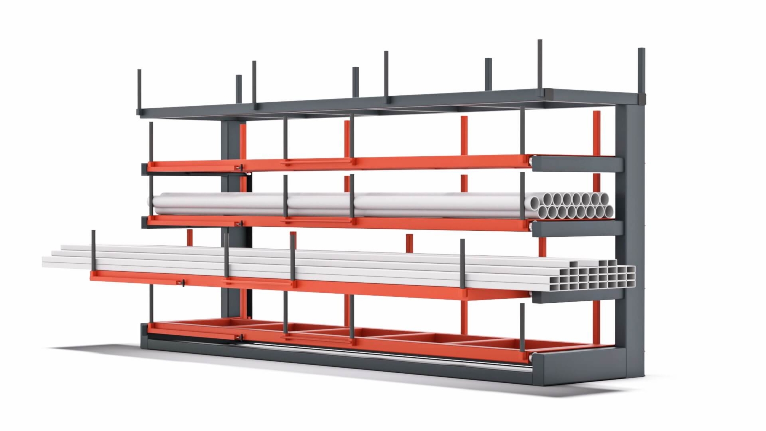 Long material storage from Bartels, steel bar storage, remnants