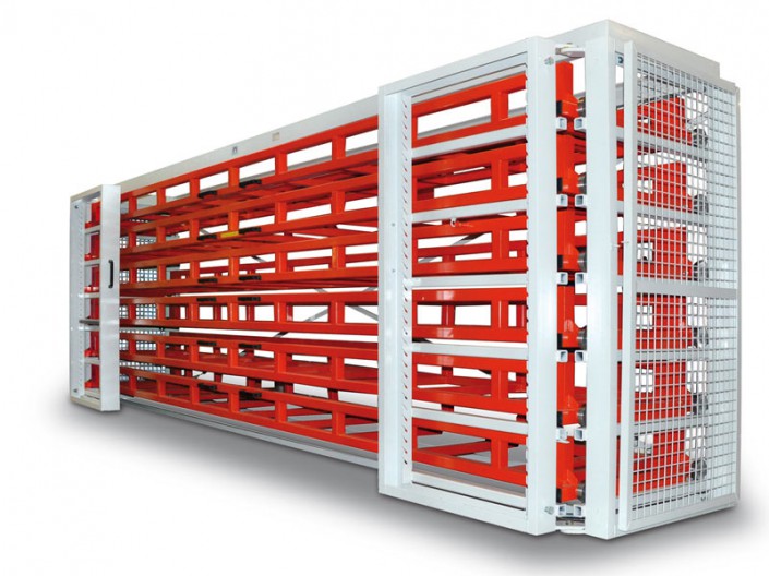 Long material storage from Bartels, steel bar storage, remnants