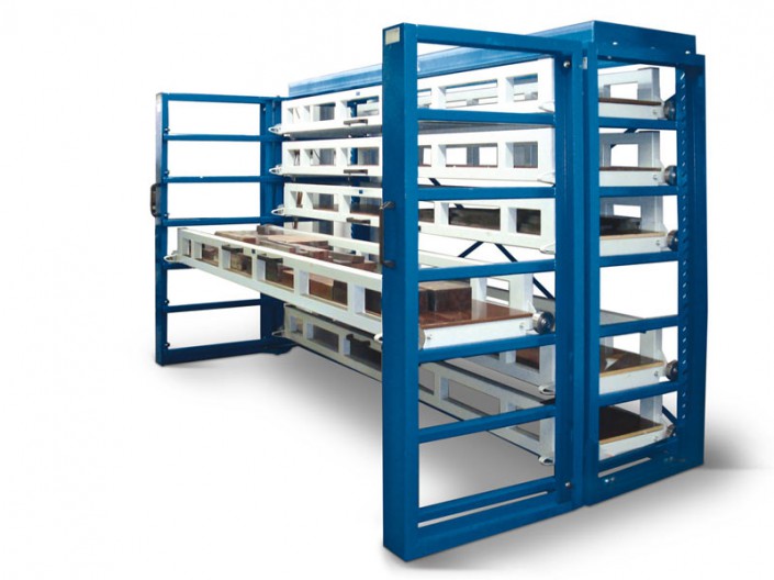 Long material storage from Bartels, steel bar storage, remnants